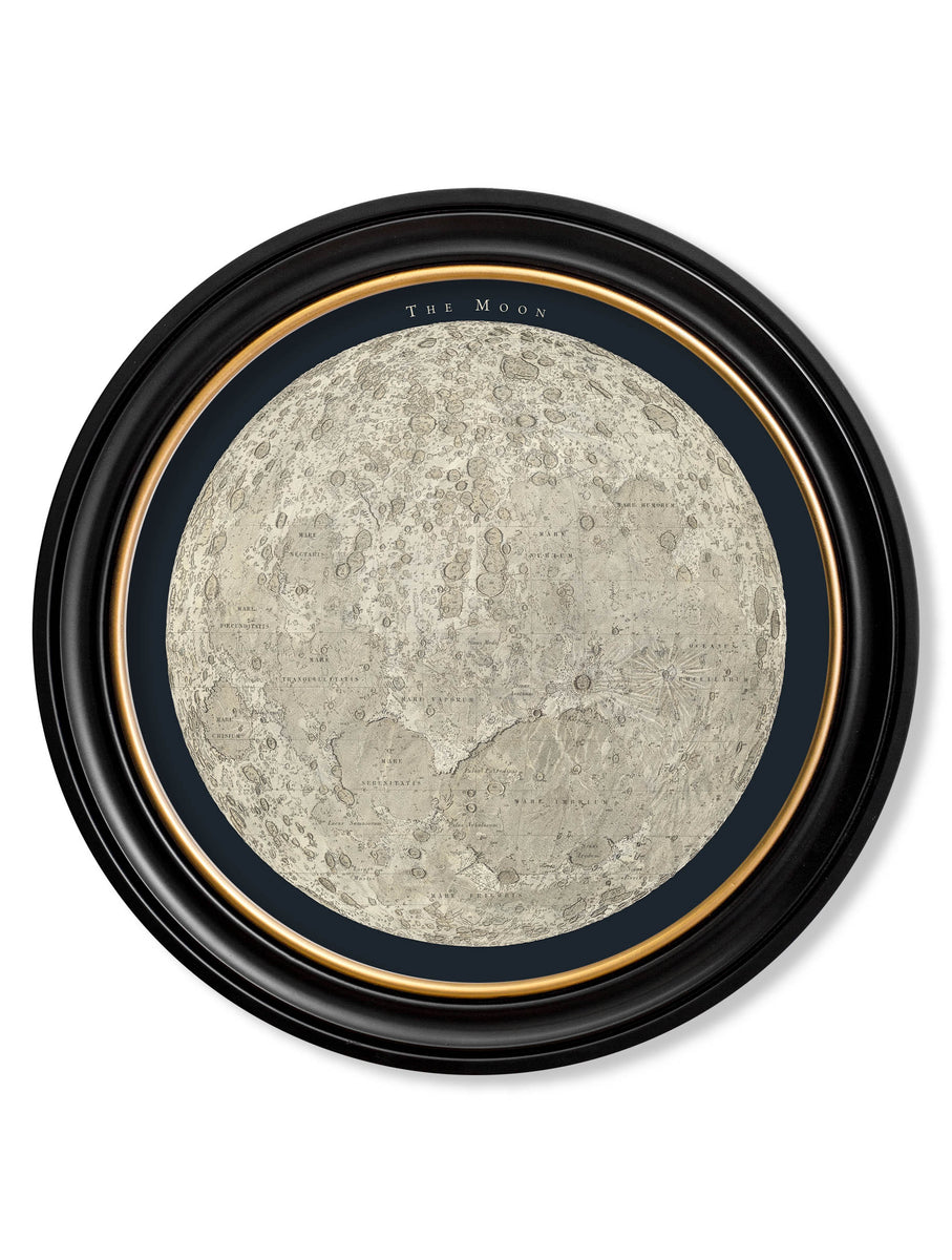 c.1800's Map of the Moon - Round – T A Interiors